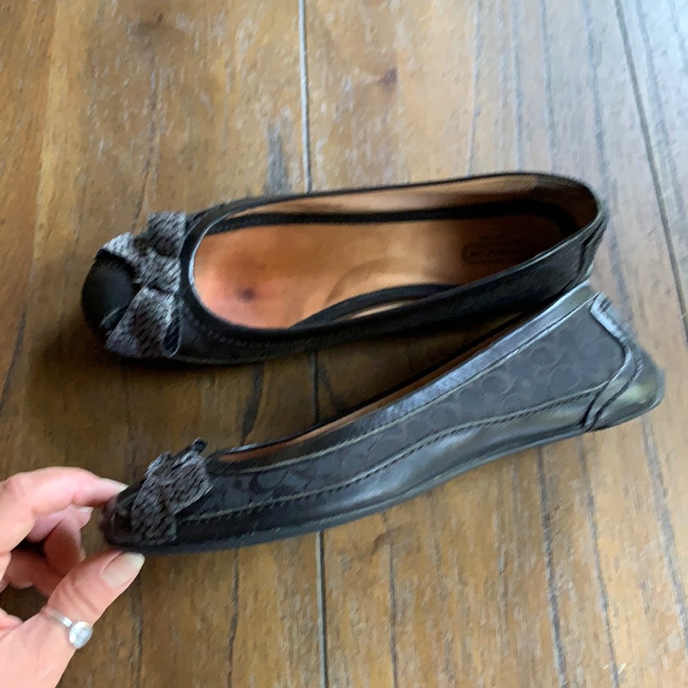 Coach Monogram Bow Front Ballet Flats - Gem